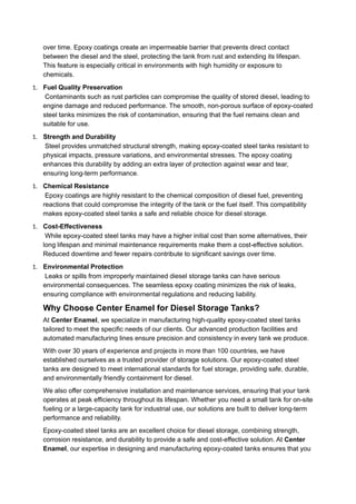 Why Use Epoxy Coated Steel Tanks as Diesel Storage Tanks_.docx