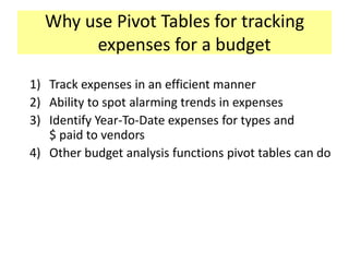 Why Use Excel Pivot Tables | PPT