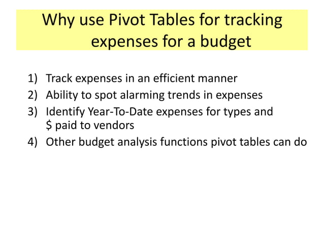 Why Use Excel Pivot Tables | PPT