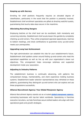 Why Use Franchise Executive Recruiters for Key Roles | PDF