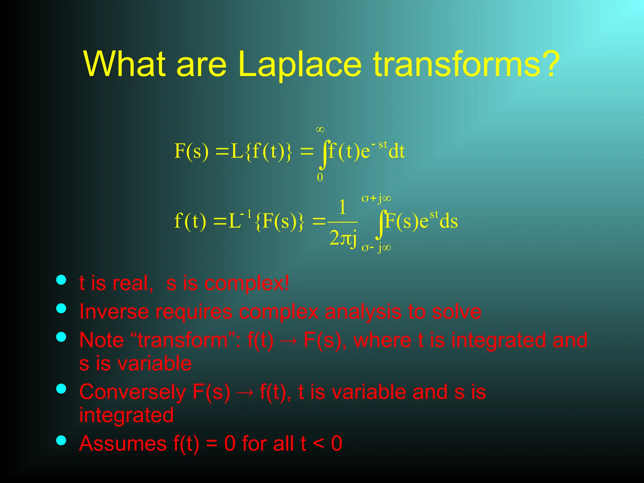 control Why use Laplace Transforms lecture | PPT