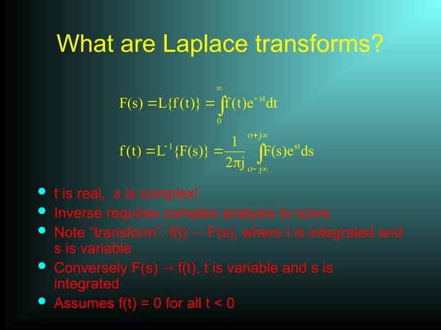 control Why use Laplace Transforms lecture | PPT