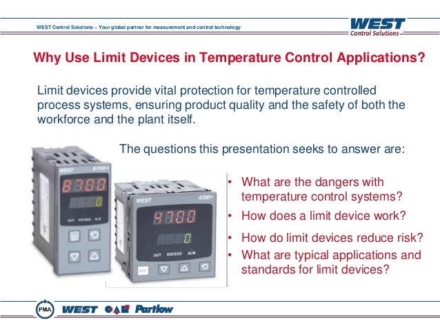 Why use limit devices in temperature control applications?