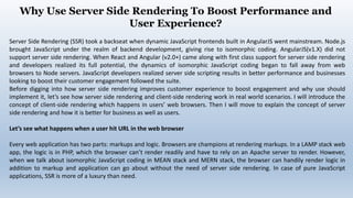 Why Use Server Side Rendering To Boost Performance and User Experience? | PDF