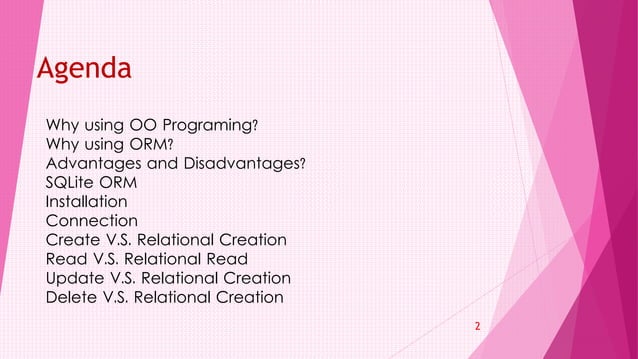 SQLite and object-relational mapping in Java | PPT