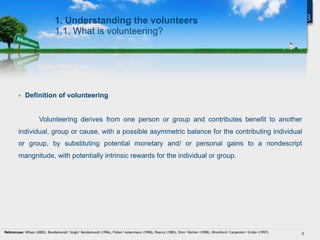 Understanding Volunteering | PDF