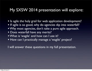 Why 'wagile' works | PPT
