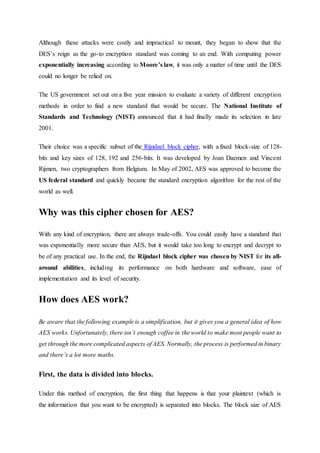 Why was aes developed | PDF