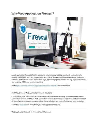 Why Do You Need a Web Application Firewall? | PDF