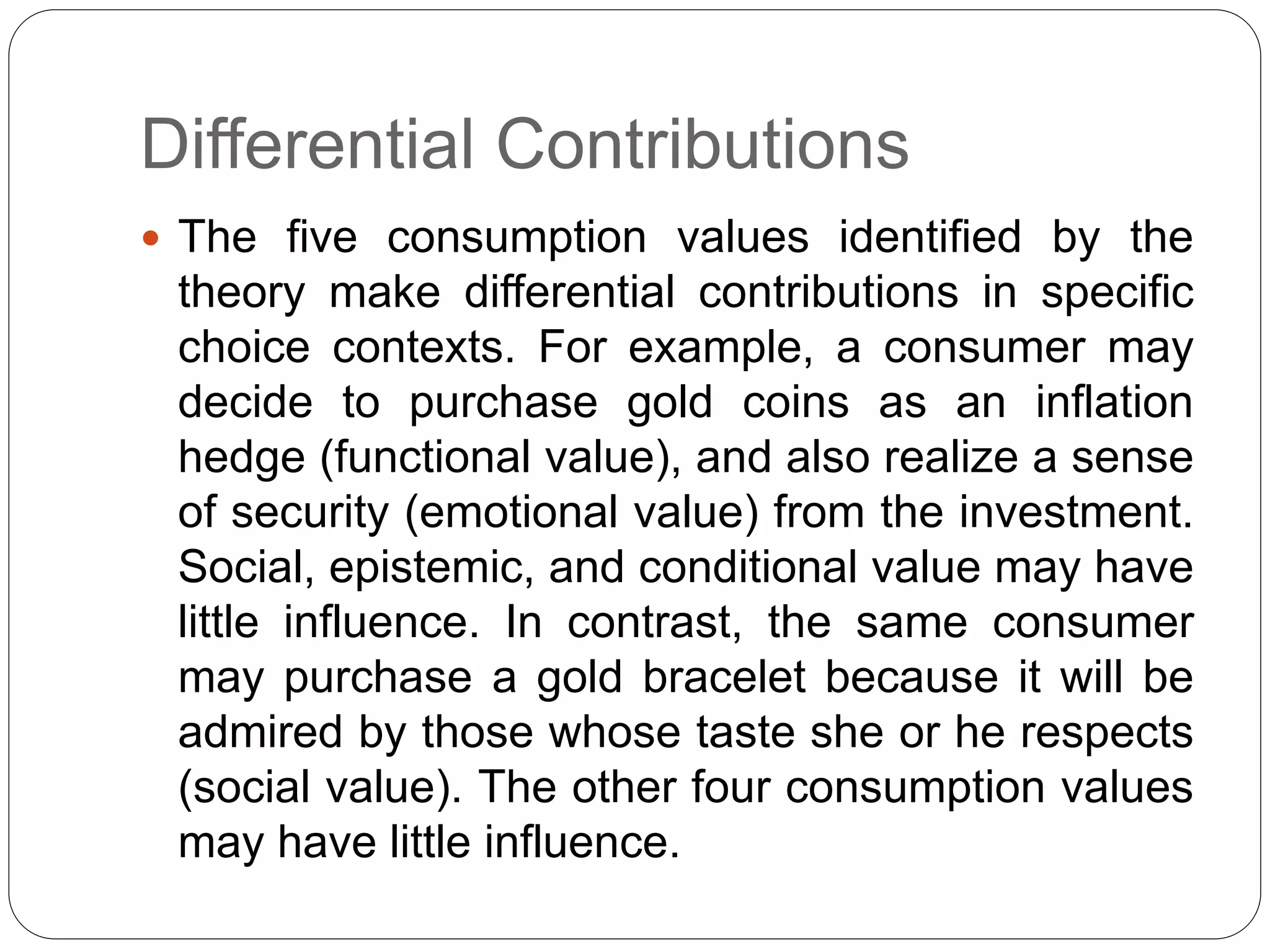 Theory of consumption values | PPTX