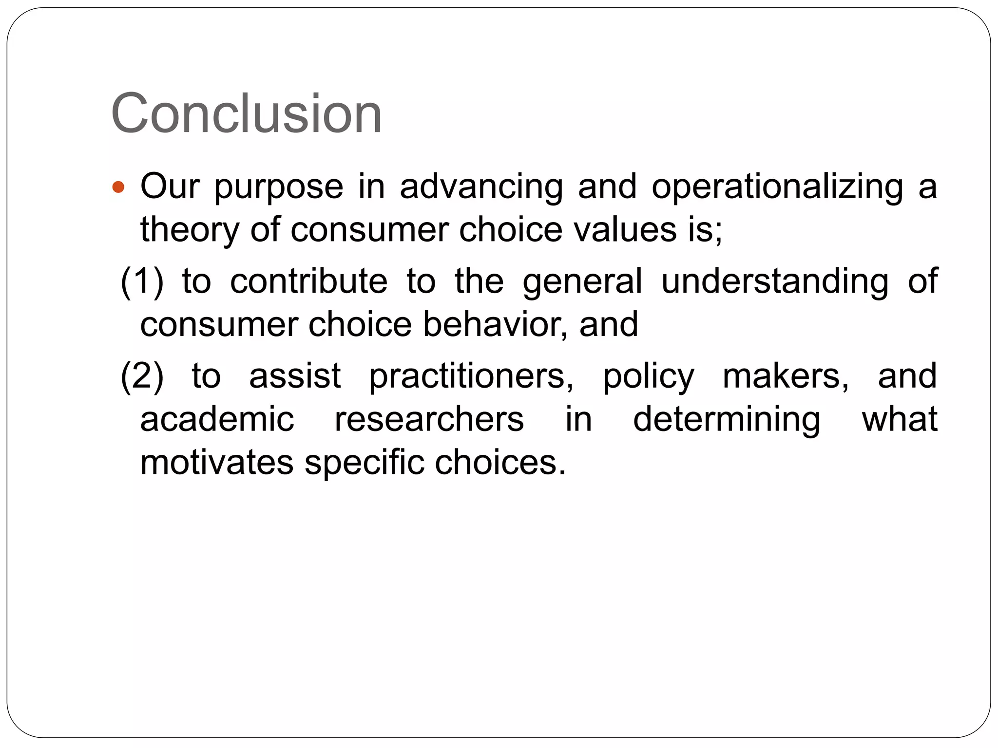 Theory of consumption values | PPTX