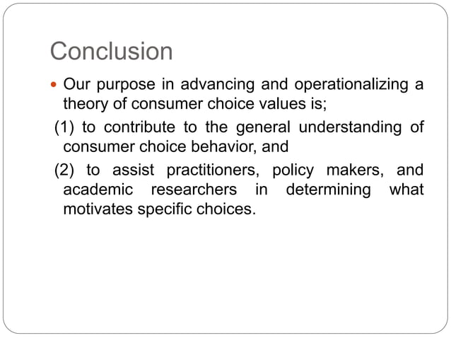 Theory of consumption values | PPTX