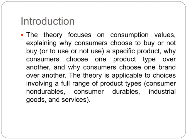 Theory of consumption values | PPTX