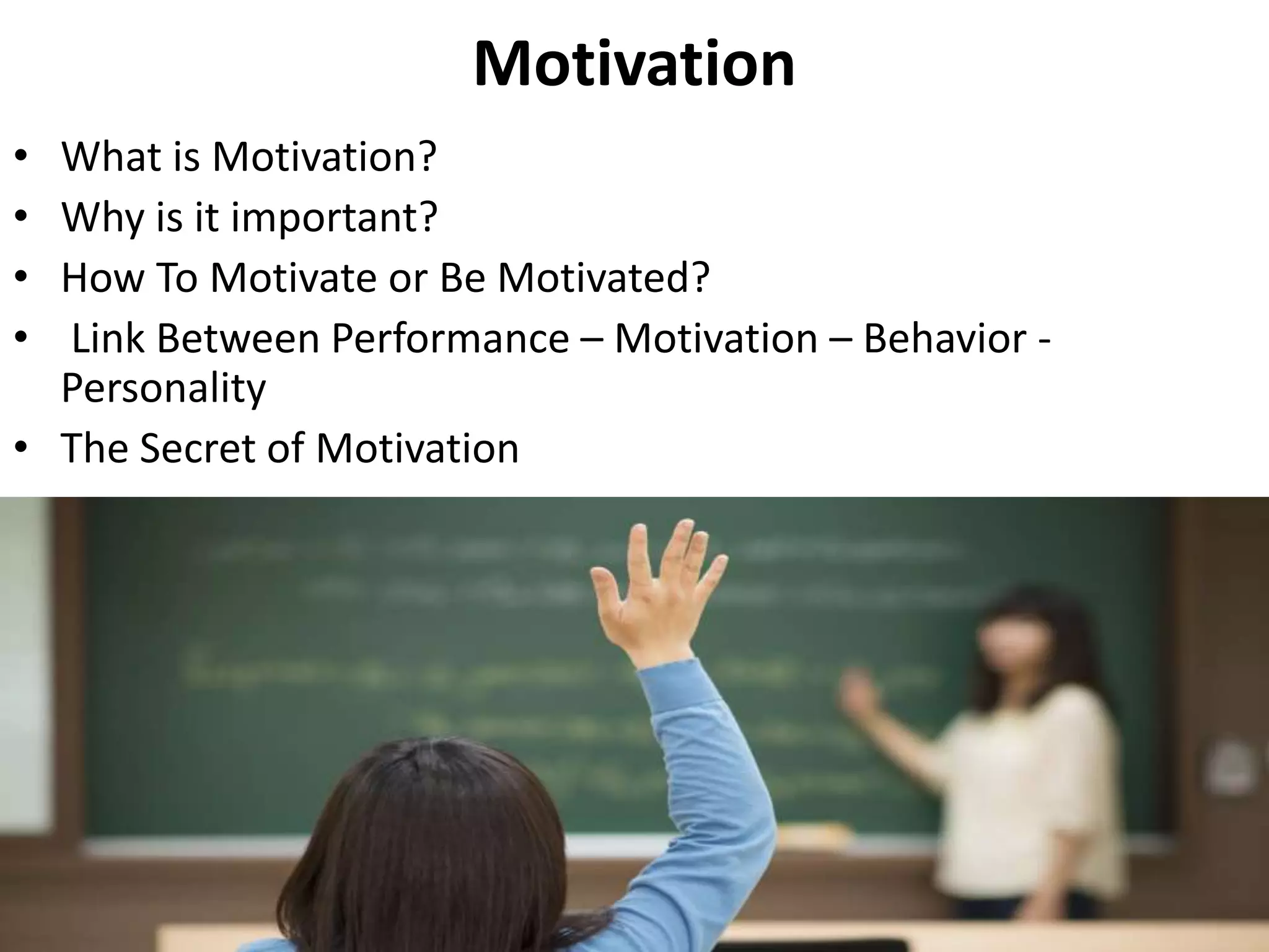 Cognitive Motivation & Personality Linkage | PPTX