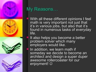 Why Do We Learn Math? | PPT