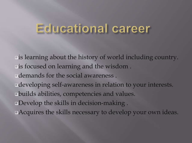 scope of education | PPTX | Careers