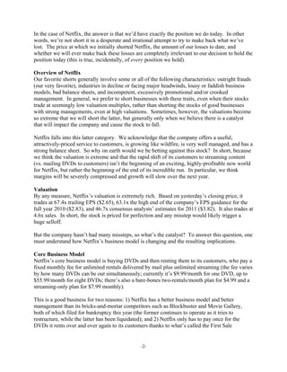 Why Were Short Netflix T2 Partners 12 16 10 | PDF