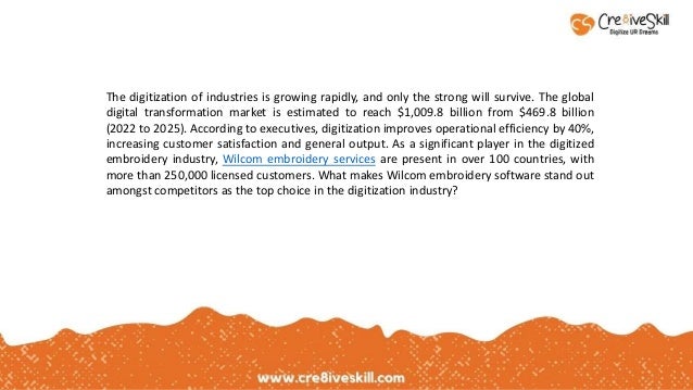 Wilcom Embroidery Software Leading The Embroidery Digitizing Industry | PPTX