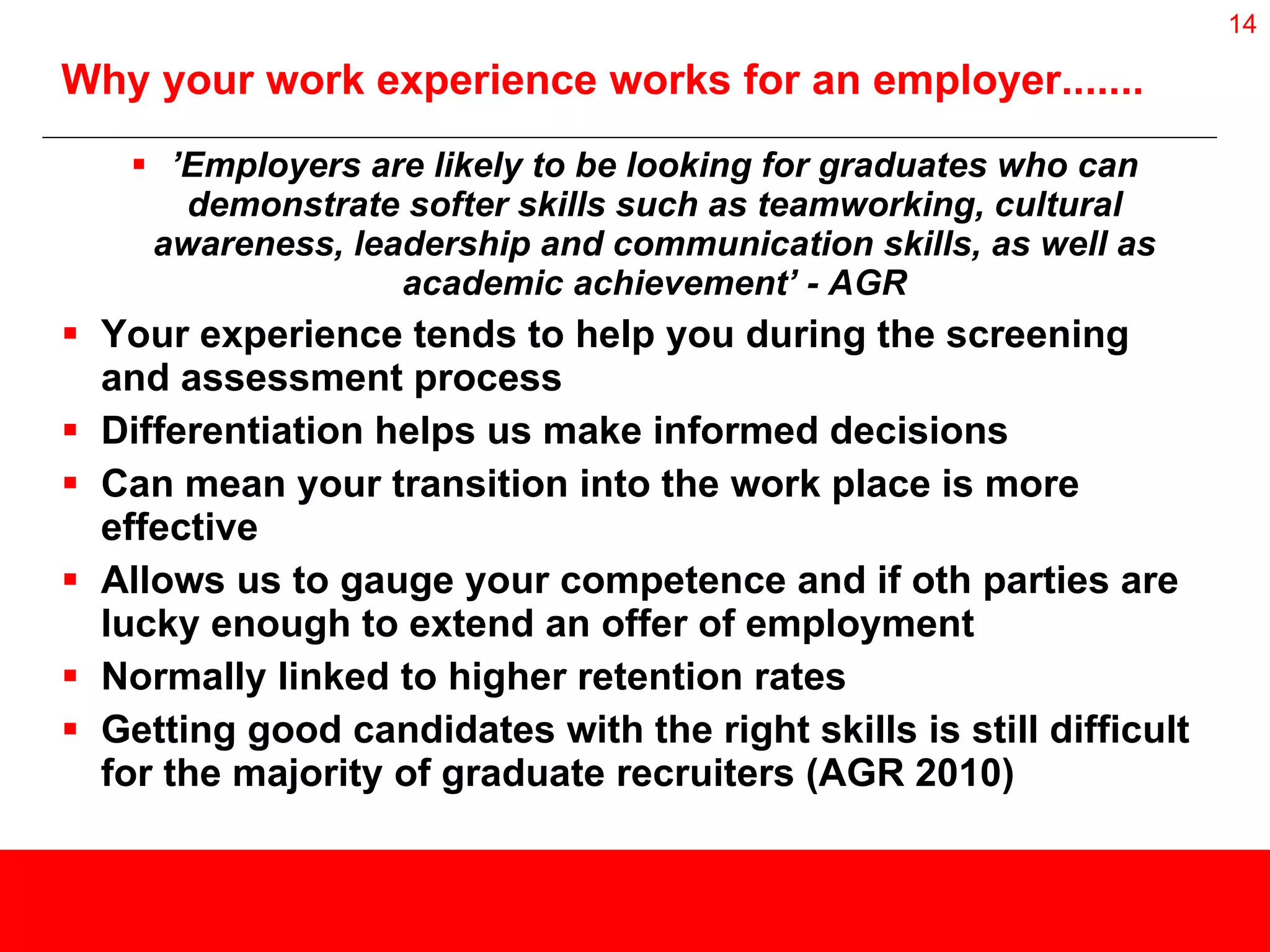 Santandar - Why work experience works | PPT