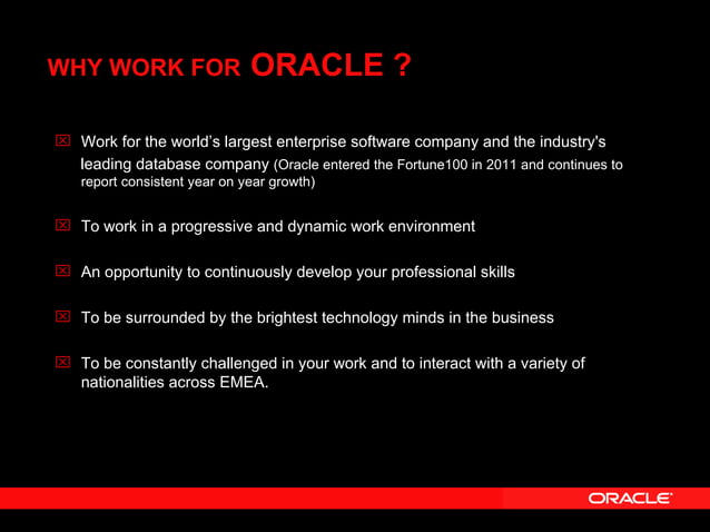 Why Work For Oracle | PPT