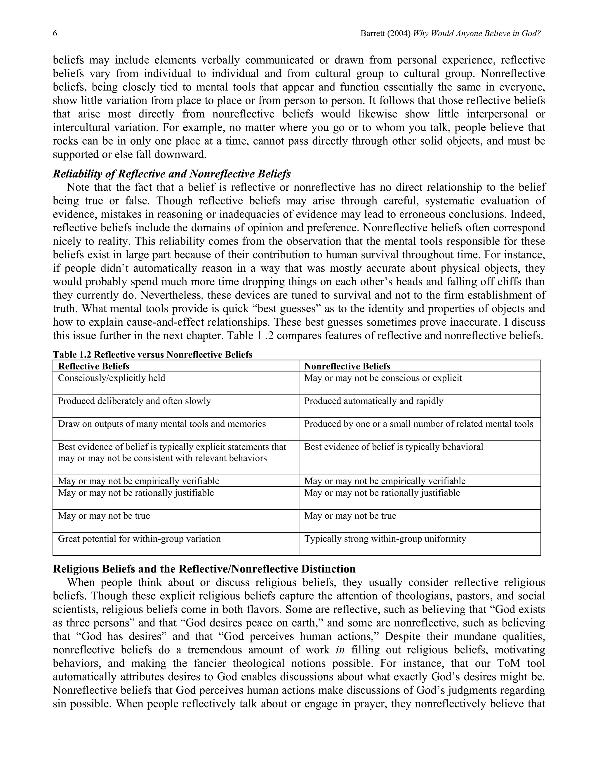 Why would anyone believe in god (barrett 2004) [selected chapters] | PDF