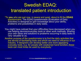 'Why yet another functional assessment' uk edaq dr alison hammond and ...