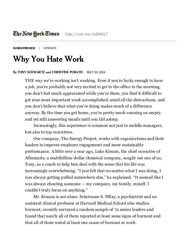 Why you hate work ny times.com
