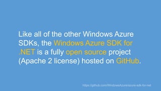 Why you'll love Windows Azure SDK 2.0 | PPTX