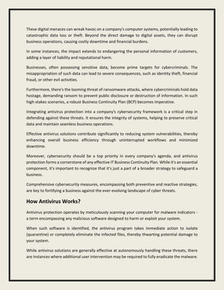 Why You Need An Antivirus For Your Business? | PDF