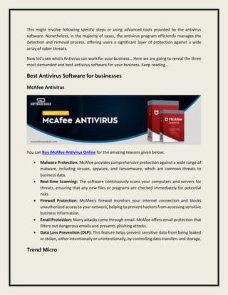 Why You Need An Antivirus For Your Business? | PDF