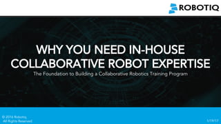 Why You Need In-House Collaborative Robot Expertise | PPT