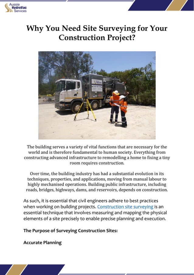 Why You Need Site Surveying for Your Construction Project? | PDF