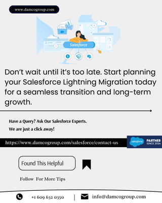 Why You Need to Invest in Salesforce Lightning Migration Right Now | PDF