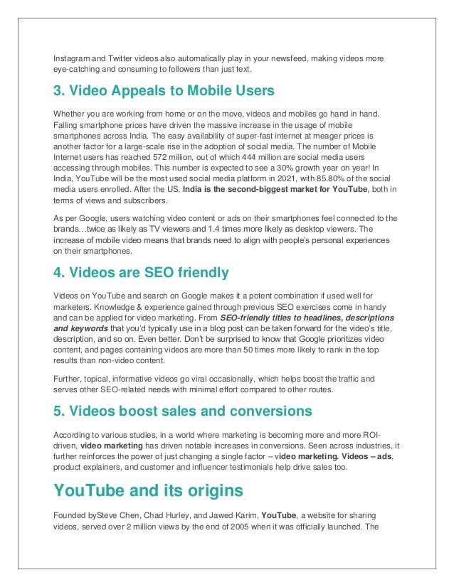 Why your business needs to be using you tube video marketing | PDF