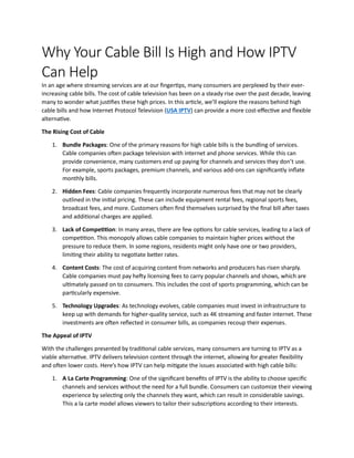 Why Your Cable Bill Is High and How IPTV Can Help.pdf | Internet ...