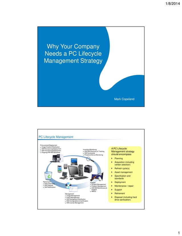 Why Your Company Needs a PC Lifecycle Management Strategy | PDF