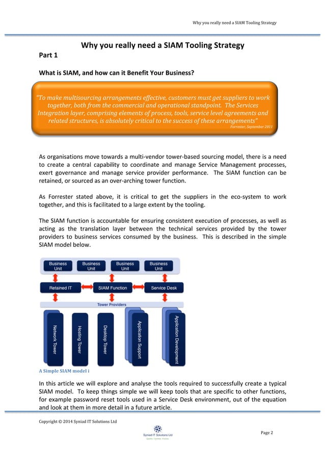 Why you really need a SIAM tooling strategy | PDF