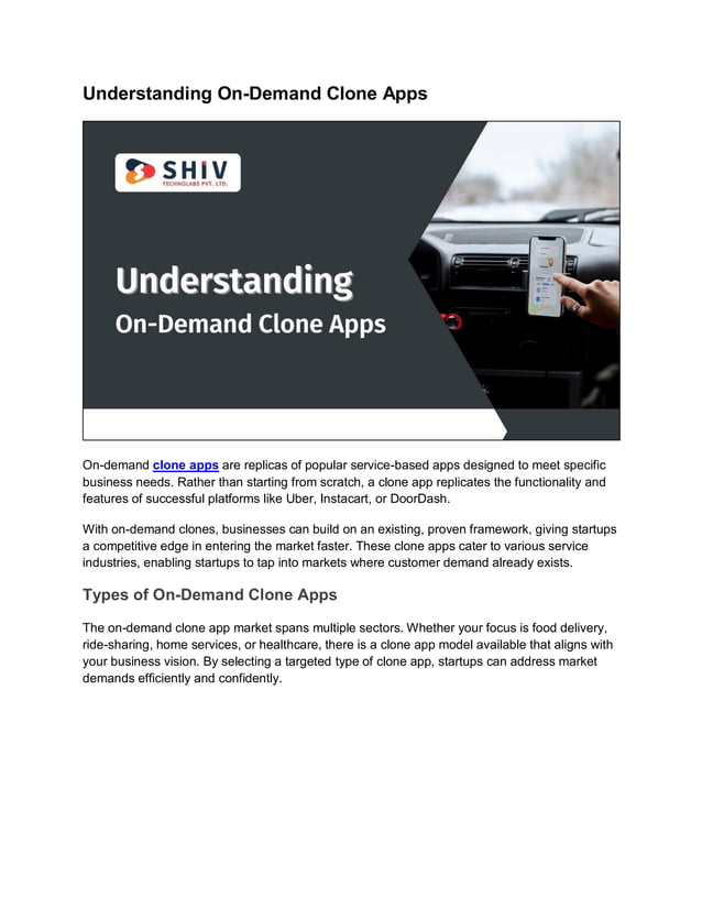 Why Your Startup Needs an On-Demand Clone App Solution? | PDF