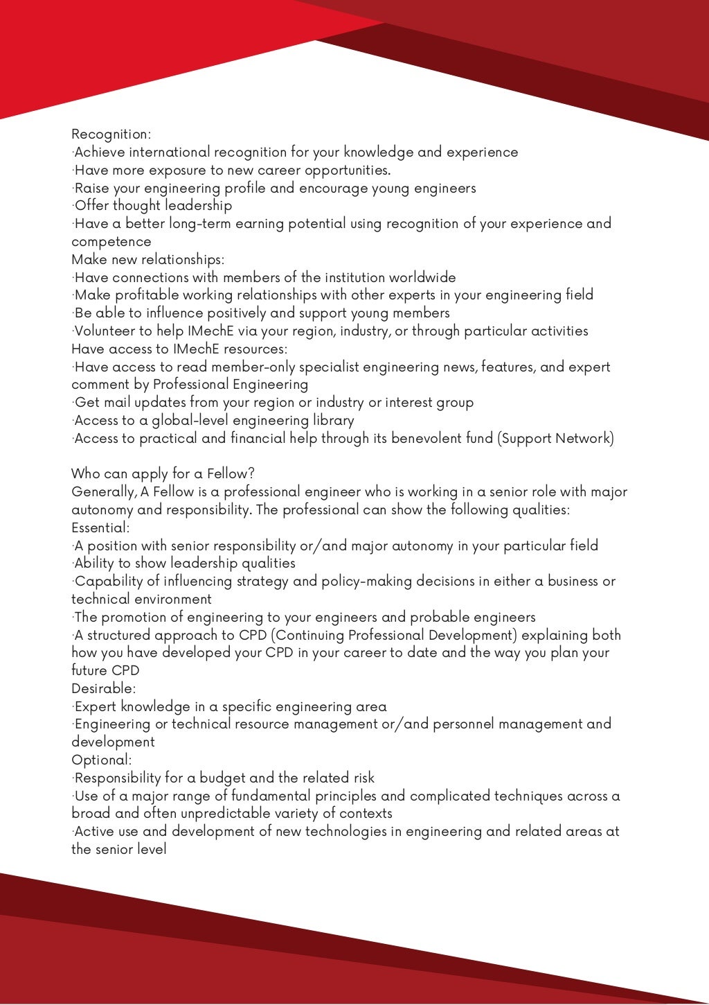 Why You Should Become An IMechE Fellow | PDF