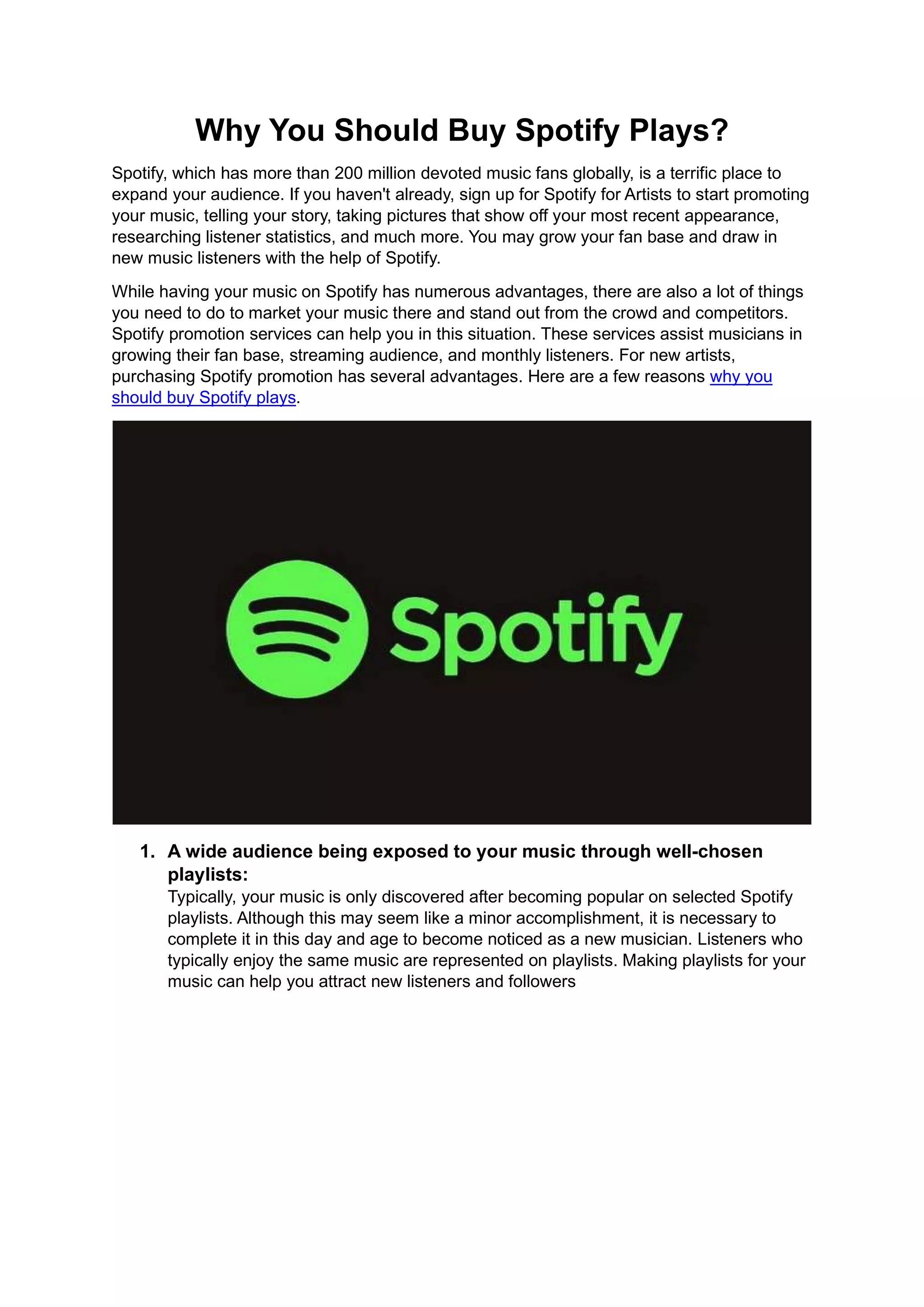 Why You Should buy Spotify plays.pdf