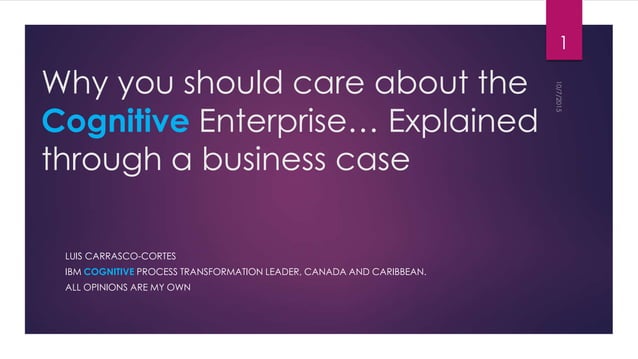 Why you should care about the cognitive enterprise | PPT