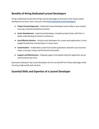 Hire Laravel Developers for Your Project Success. | PDF