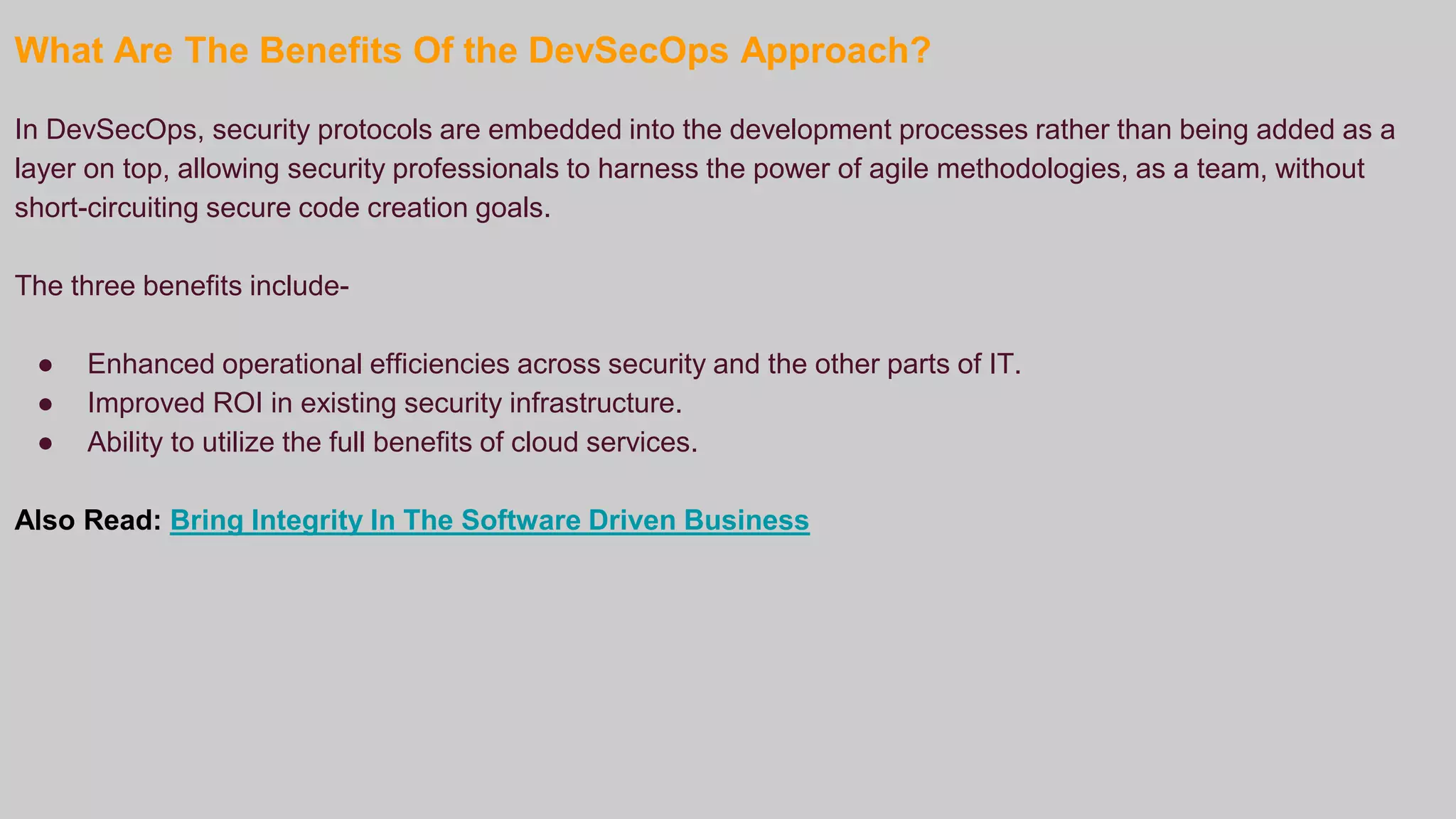 Why You Should Implement DevSecOps Approach? | PPTX