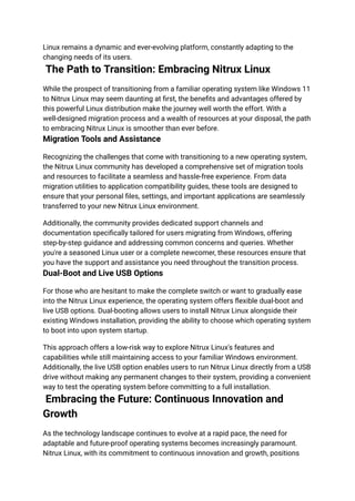 Why You Should Replace Windows 11 with Nitrux Linux 3.5.0 for enhanced performance! | PDF