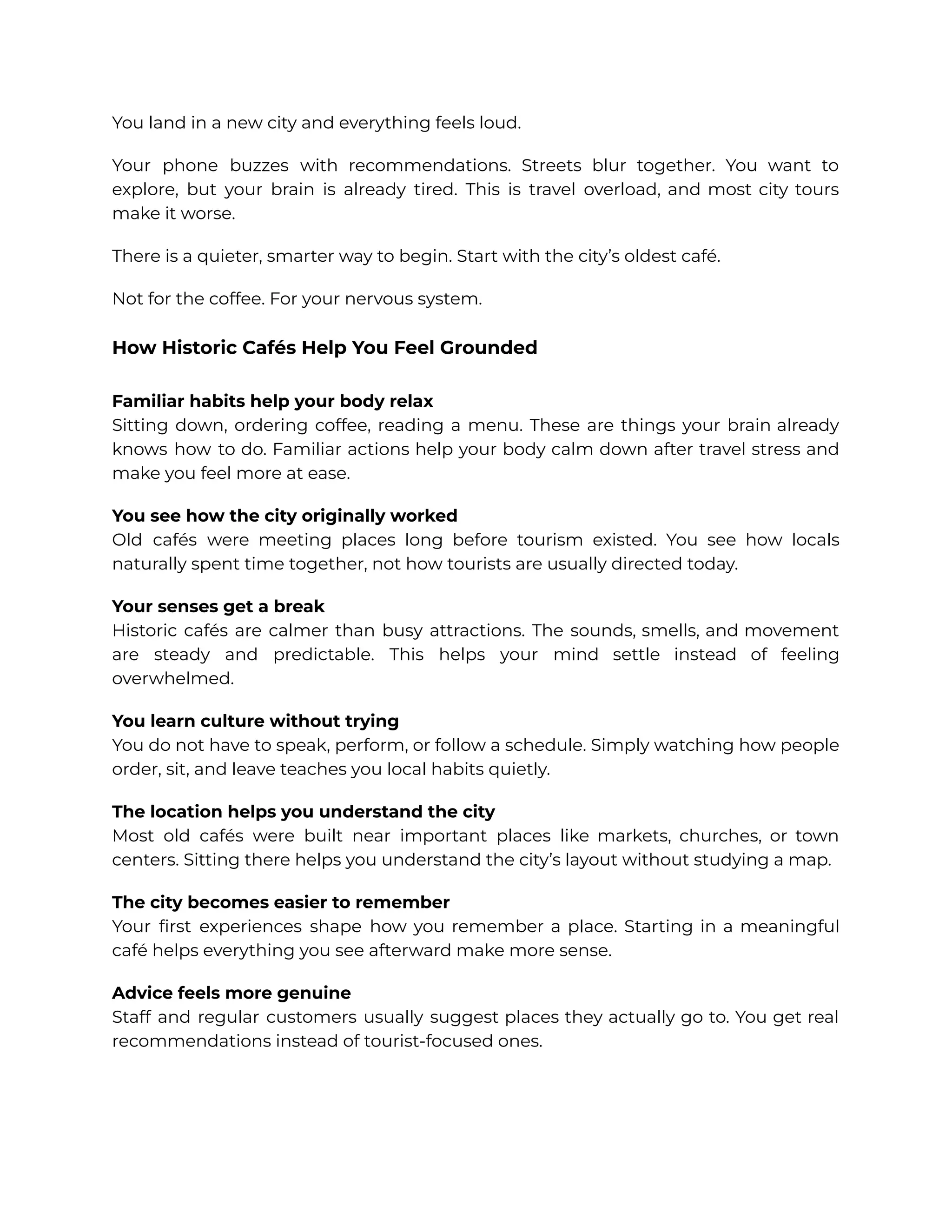 Why You Should Visit a City’s Oldest Café First for Mental Clarity | PDF