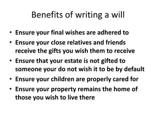 Why you should write a will | PPTX