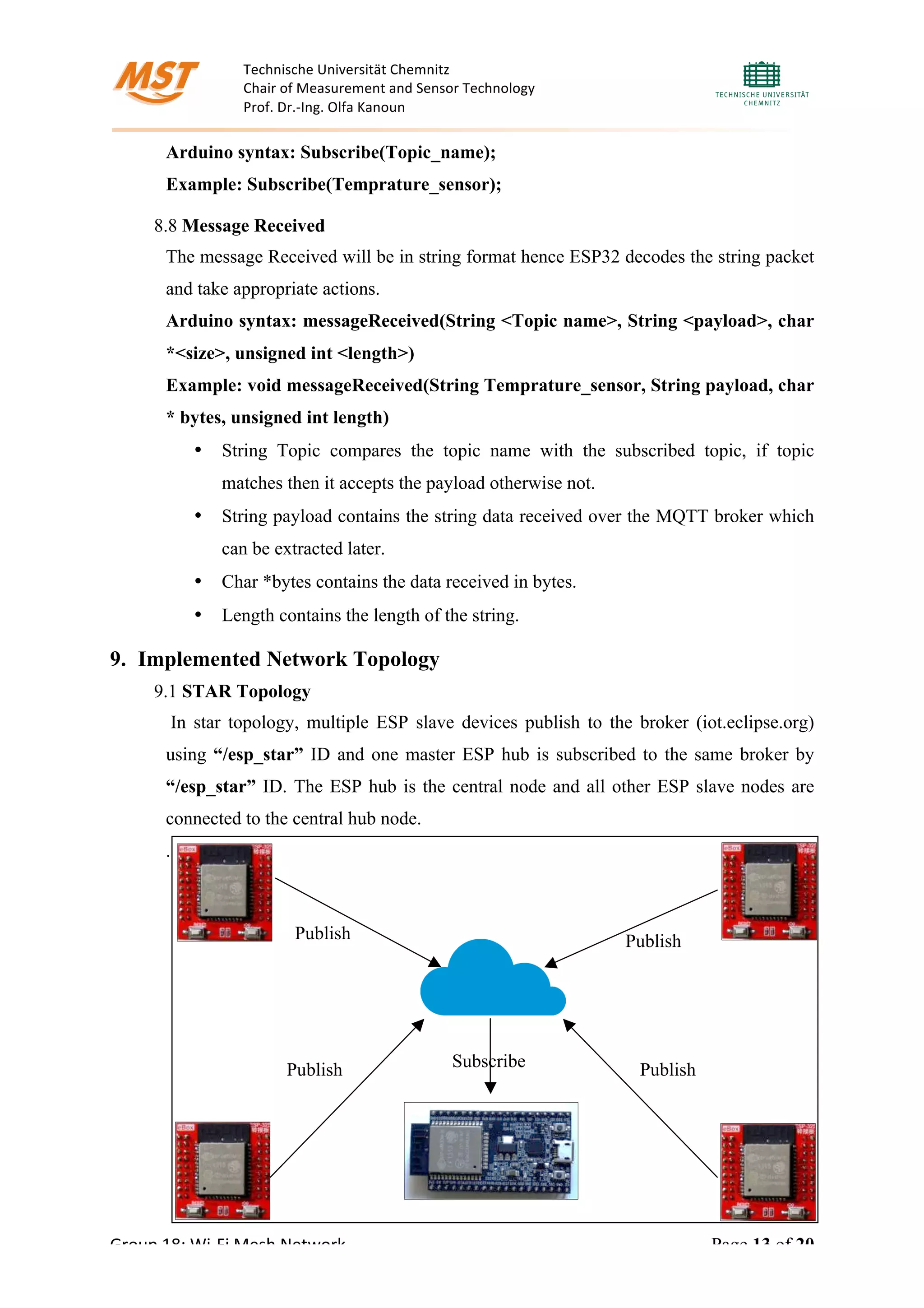 WiFi mesh network(ESP32 mStar and mesh topology) | PDF | Internet of ...