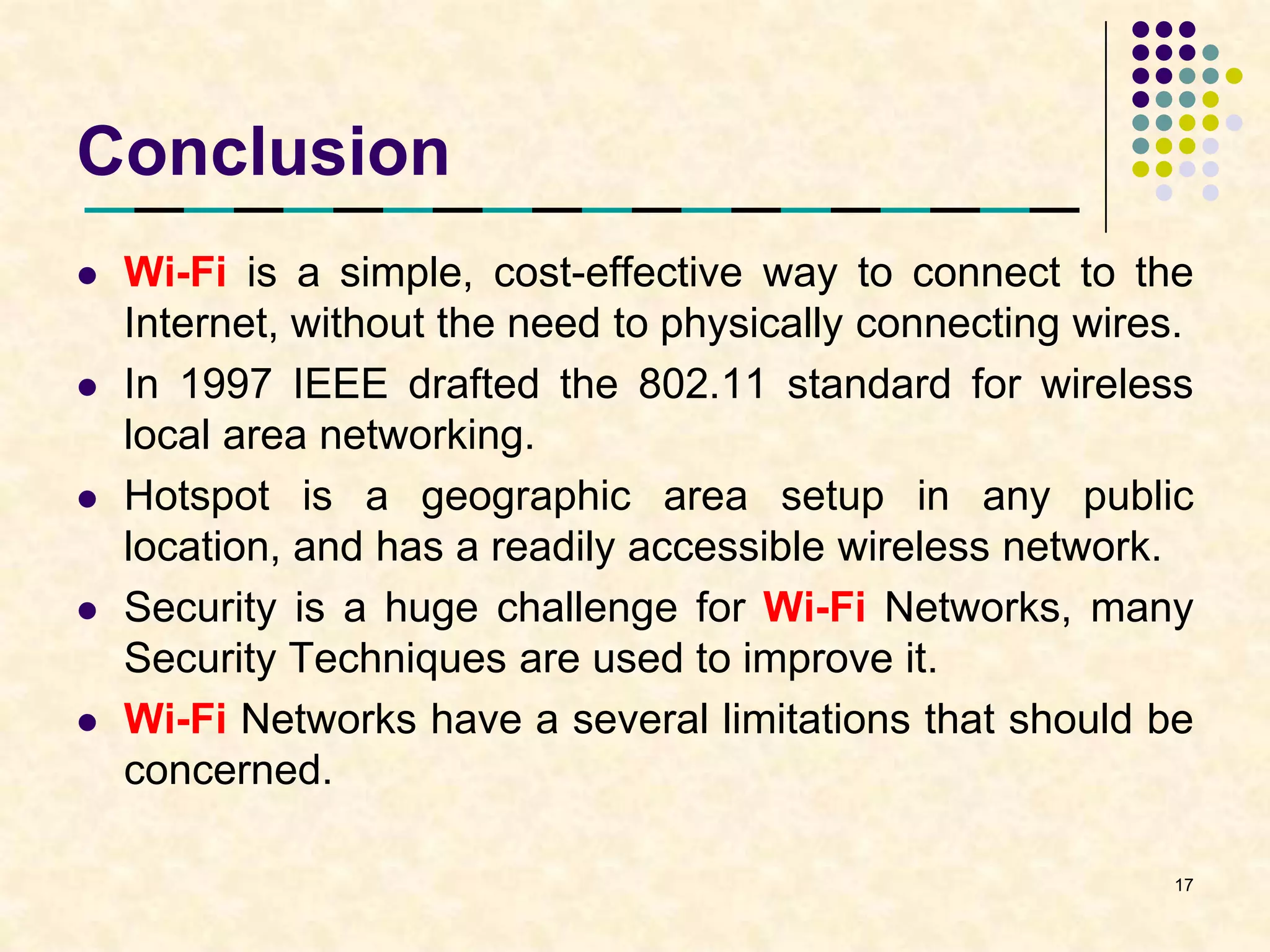 Wi-Fi technology presentation | PPSX