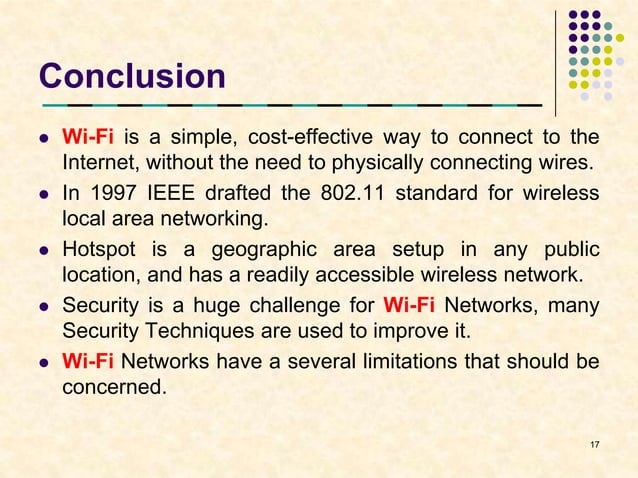 Wi-Fi technology presentation | PPSX | Internet | Computing