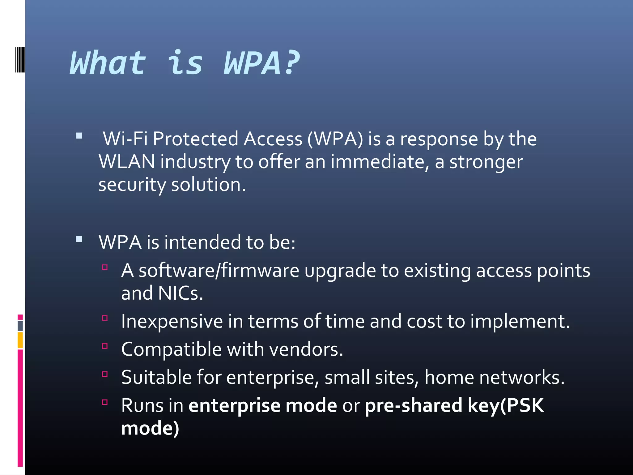 Wi fi protected access | PPT
